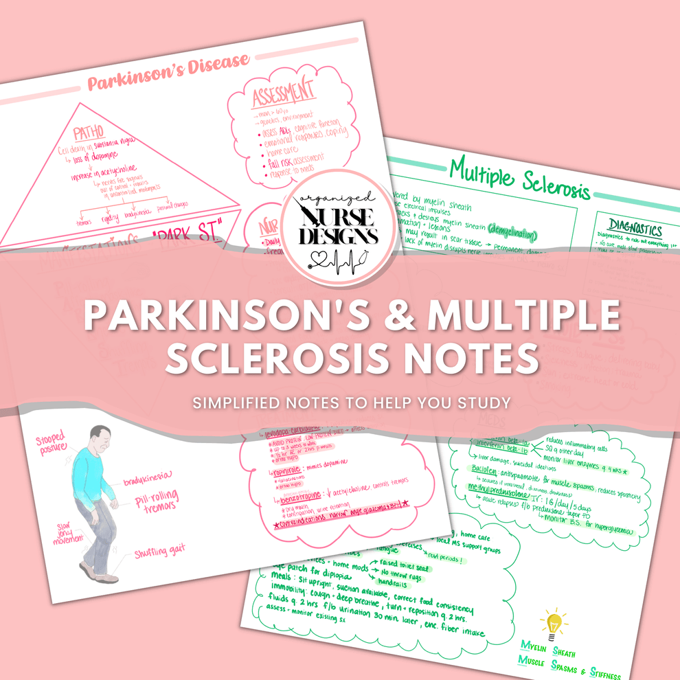 Parkinson's Disease and Multiple Sclerosis Nursing School Study Guide ...
