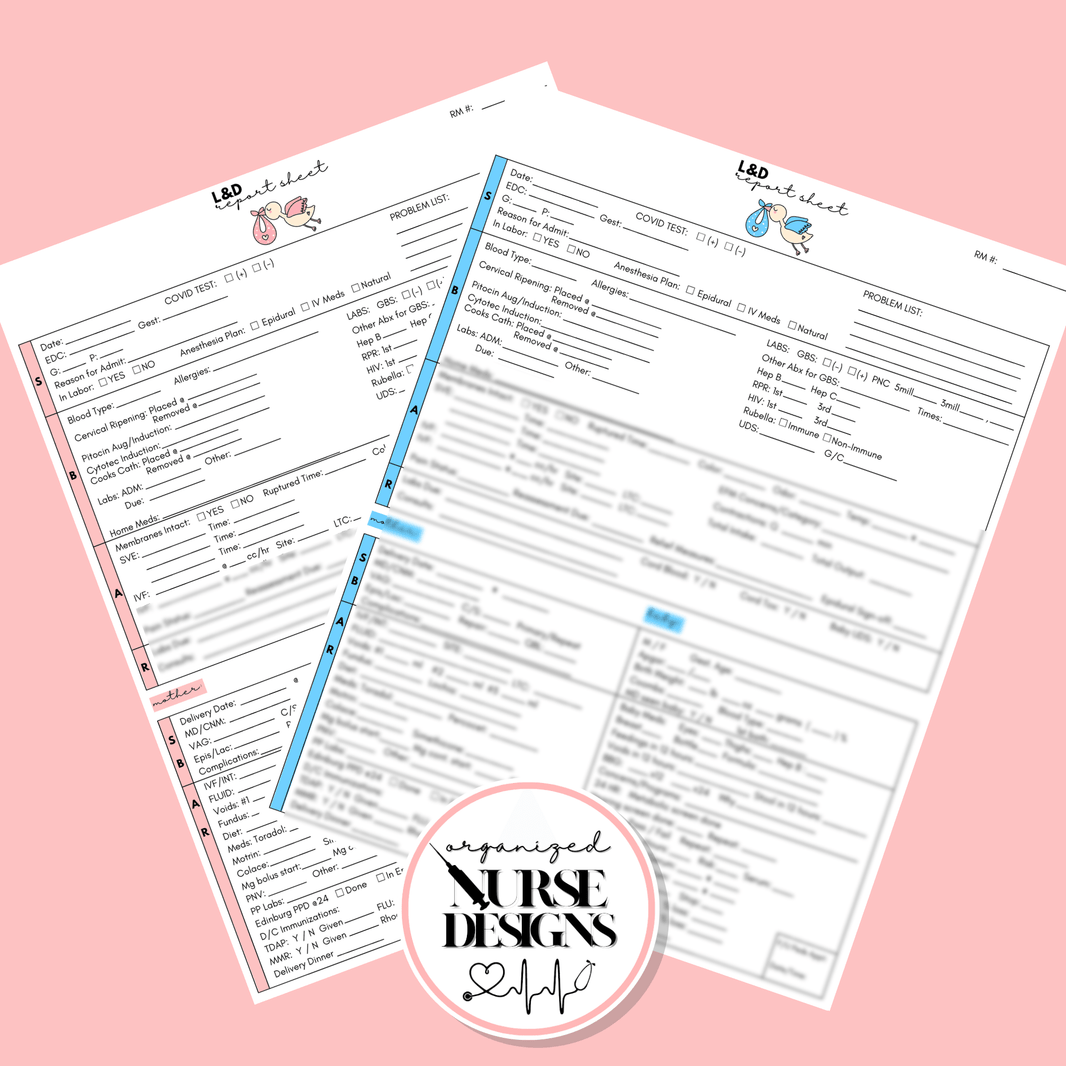 Most Organized Nurse Report Sheets – OrganizedNurseDesigns