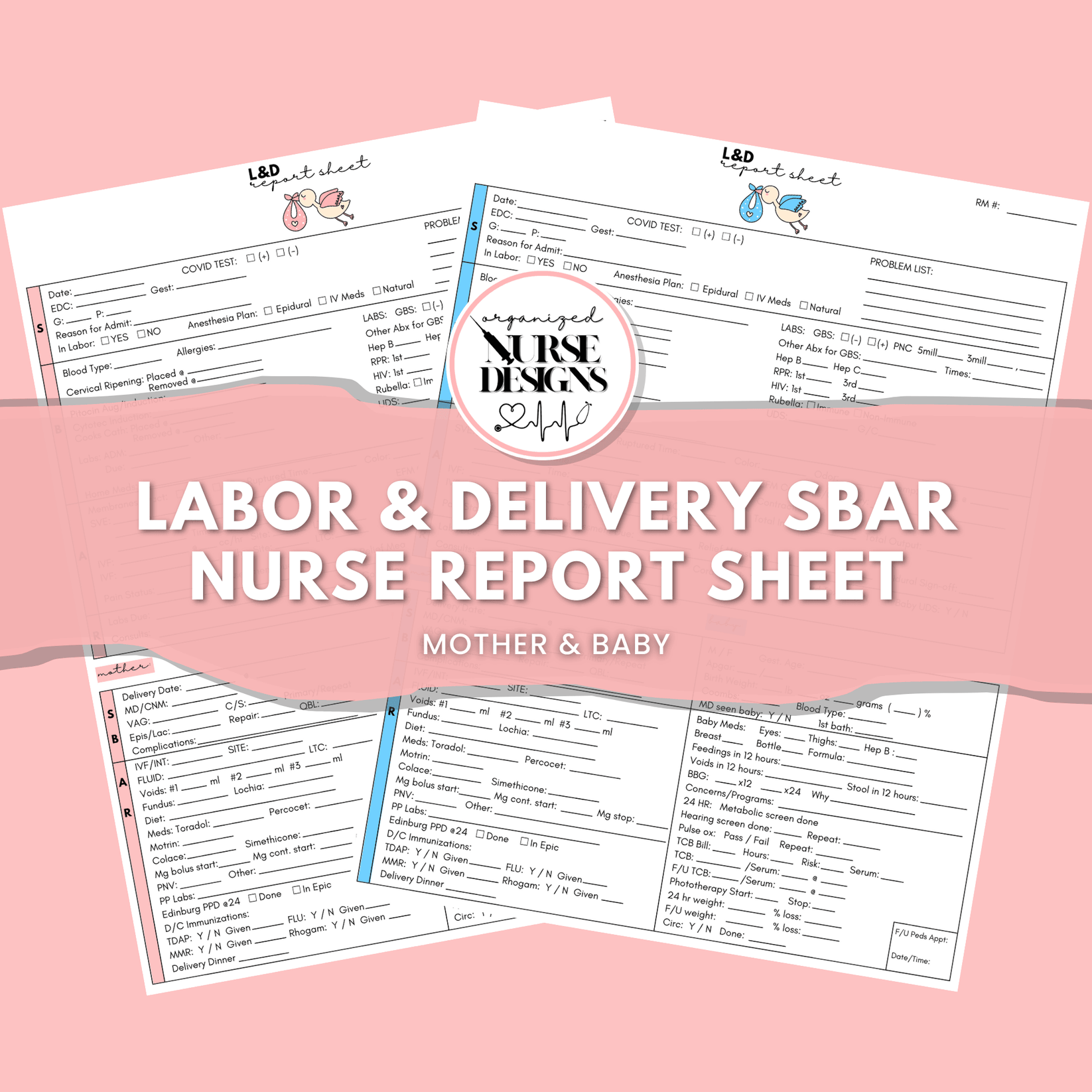 SBAR Labor and Delivery Nurse Report Sheet | OB/Maternity | Postpartum – OrganizedNurseDesigns
