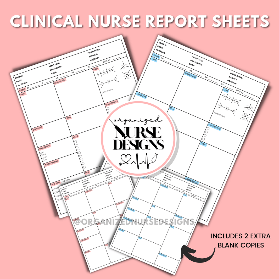 Nursing School Study Templates – OrganizedNurseDesigns