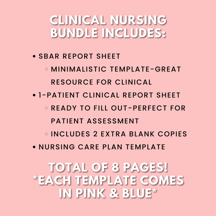 Clinical Nursing School SBAR Nurse Report Sheets, Nursing Care Plans ...