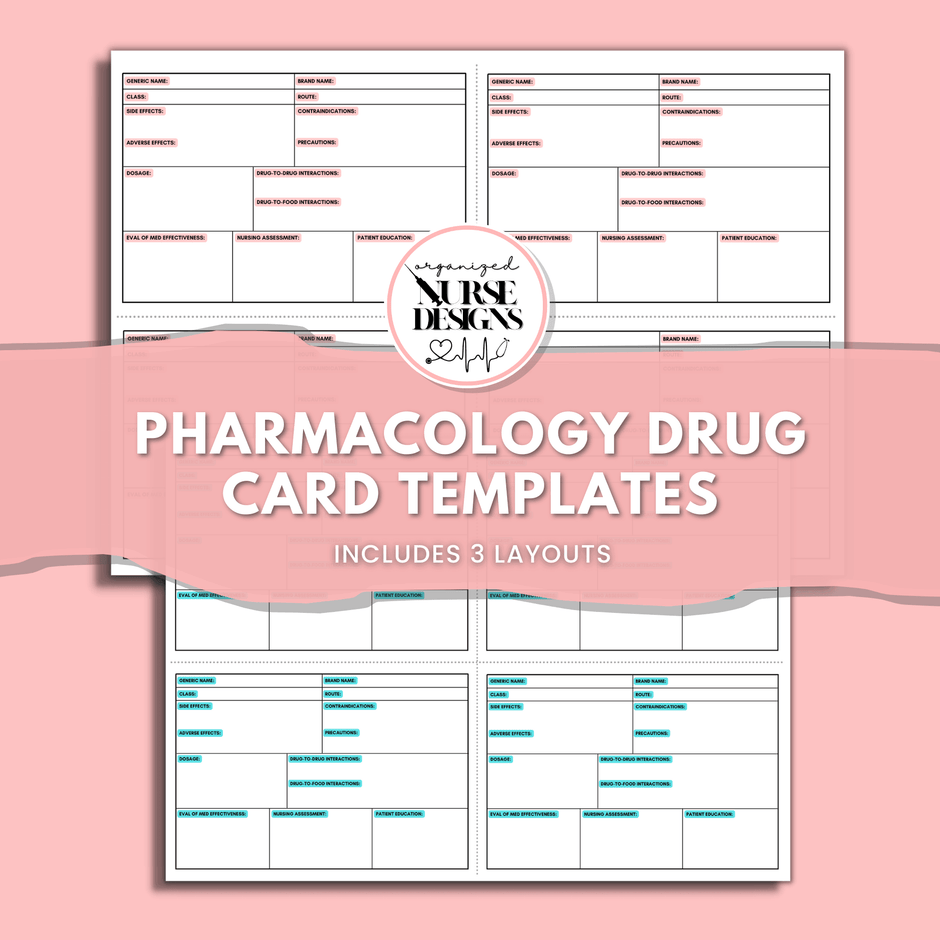 Nursing School Study Templates – OrganizedNurseDesigns