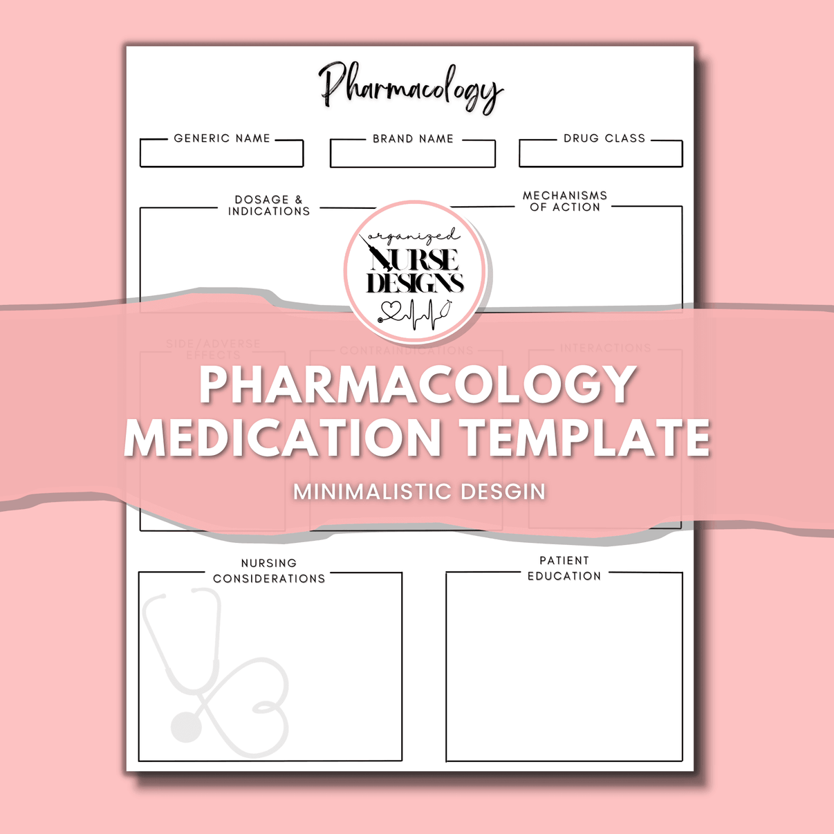 Nursing Pharmacology Template, Pharm Med Template, Nursing Medication ...