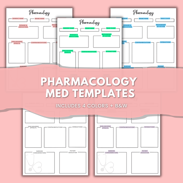 Nursing School Study Templates Bundle, Learn Disease Pathophysiology ...